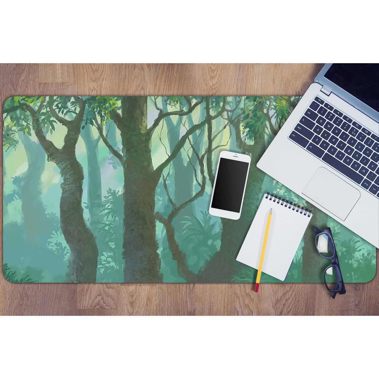 Mapa birou, protectie birou, Padure Intunecata, Verde, 90 cm x 45 cm ...