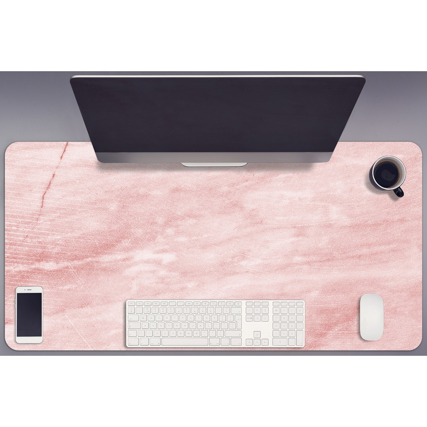 Mapa birou, protectie birou, Textura Roz, Roz, 100 cm x 50 cm ...