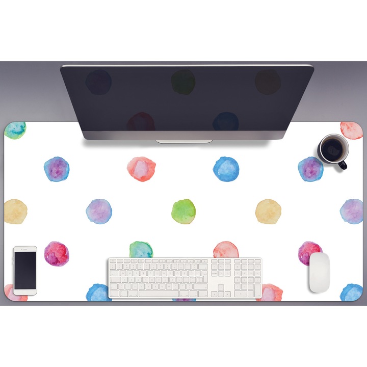 Mapa birou, din PVC, pentru protectie birou, Puncte Colorate ...