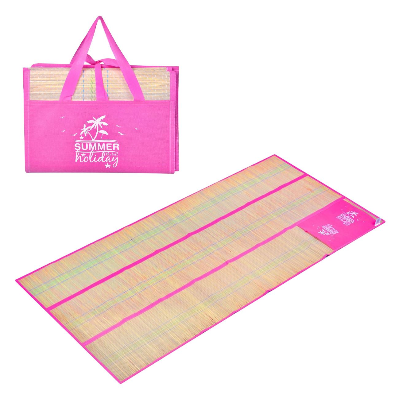 Rogojina pliabila pentru plaja, 180x90 cm, Smartic®, roz - eMAG.ro