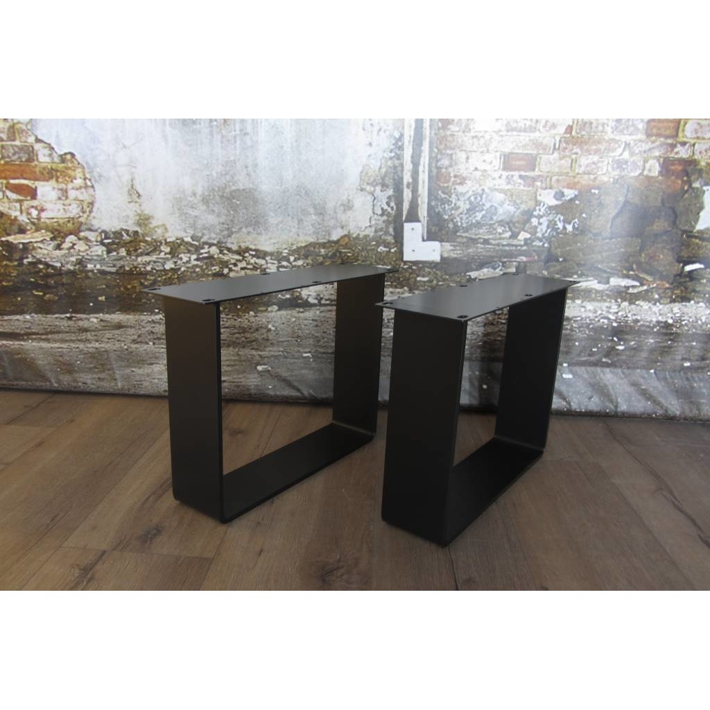 Set picioare moderne din platbanda U, 5 x 50 mm, 40 x 43 cm, negru ...