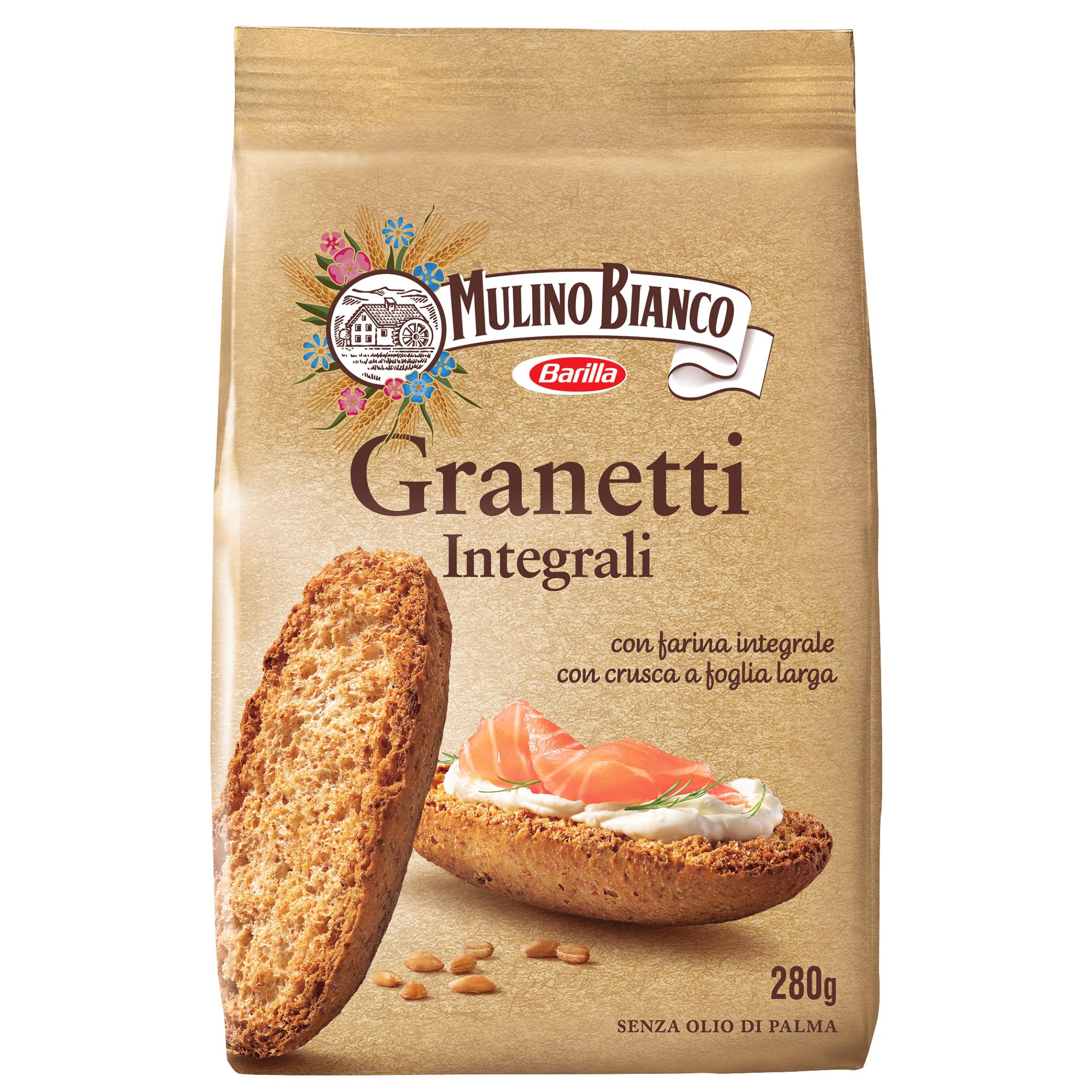 Paine integrala prajita Mulino Bianco Granetti Integrali, 280g - eMAG.ro