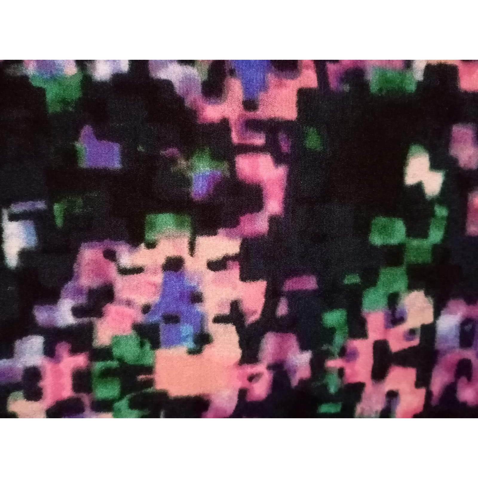 Material textil, voal neelastic, negru imprimeu colorat, 150cm x 100 cm ...