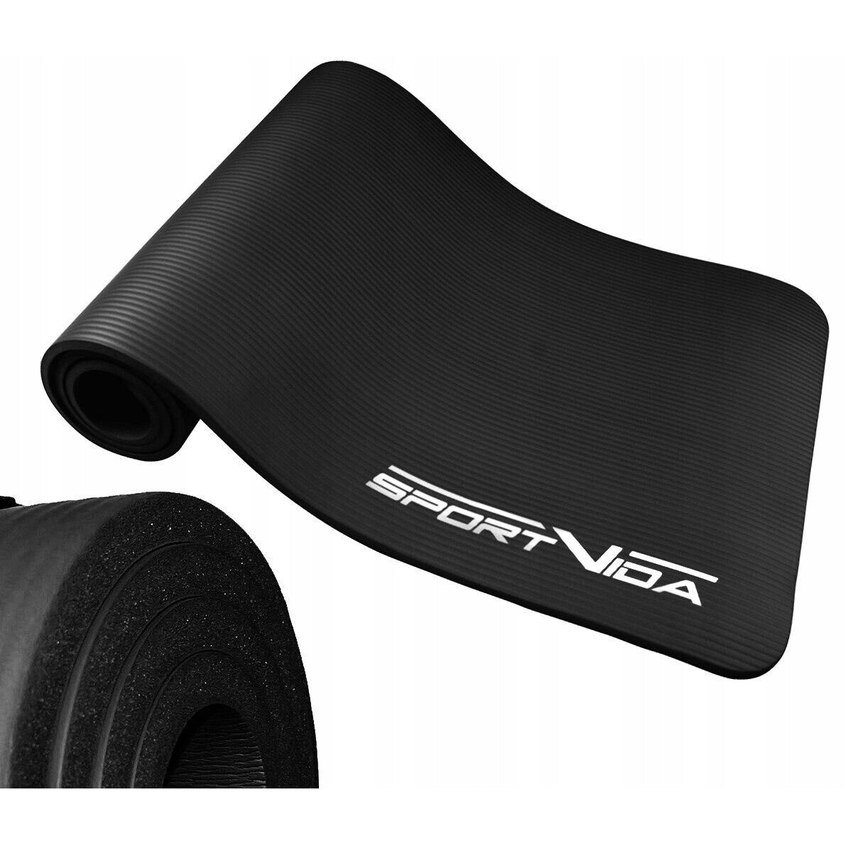 Saltea antrenament SportVida, Pentru yoga, 180 x 60 x 1 cm, NBR, Negru ...