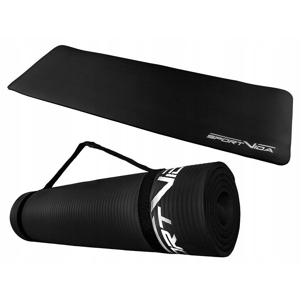Saltea antrenament SportVida, Pentru yoga, 180 x 60 x 1 cm, NBR, Negru ...