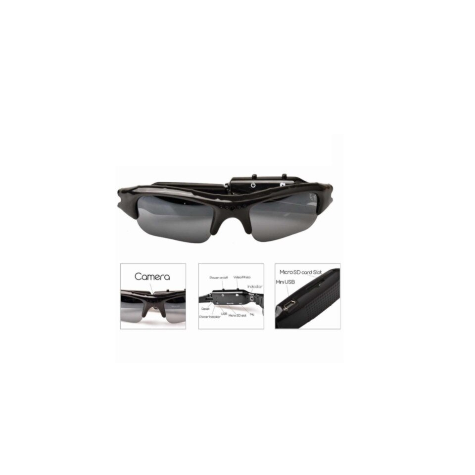 Ochelari spion cu camera video incorporata, functie foto/video, Negru ...