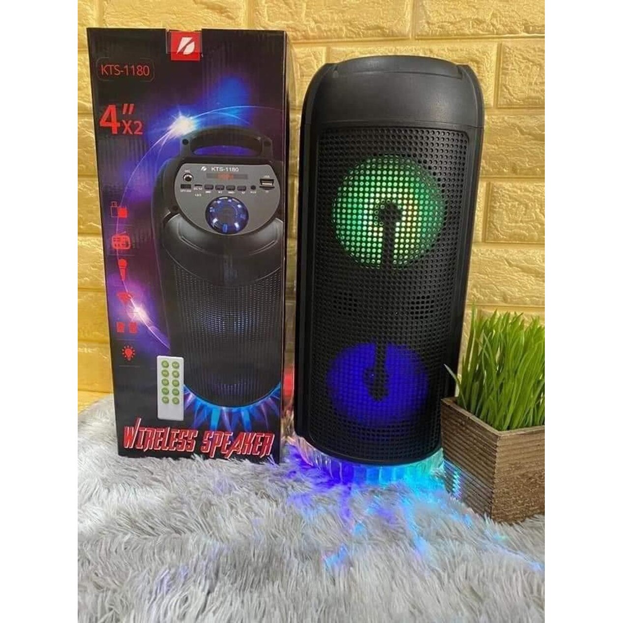 Преносима LED тонколона 1Tech, Модел KTS-1180, с Bluetooth, Micro SD ...