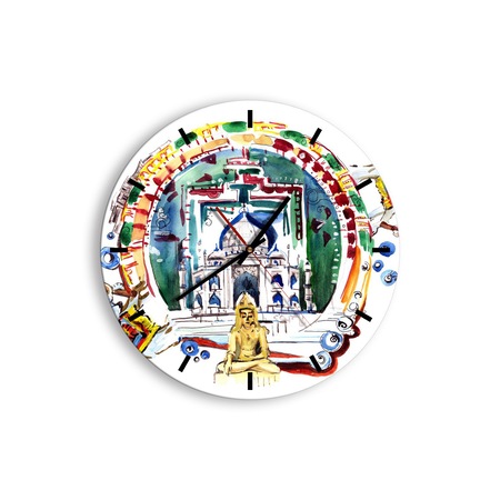 Ceas pe sticla 40x40 cm, Simboluri Ale Credintei, C3AR40x40-2980 - eMAG.ro