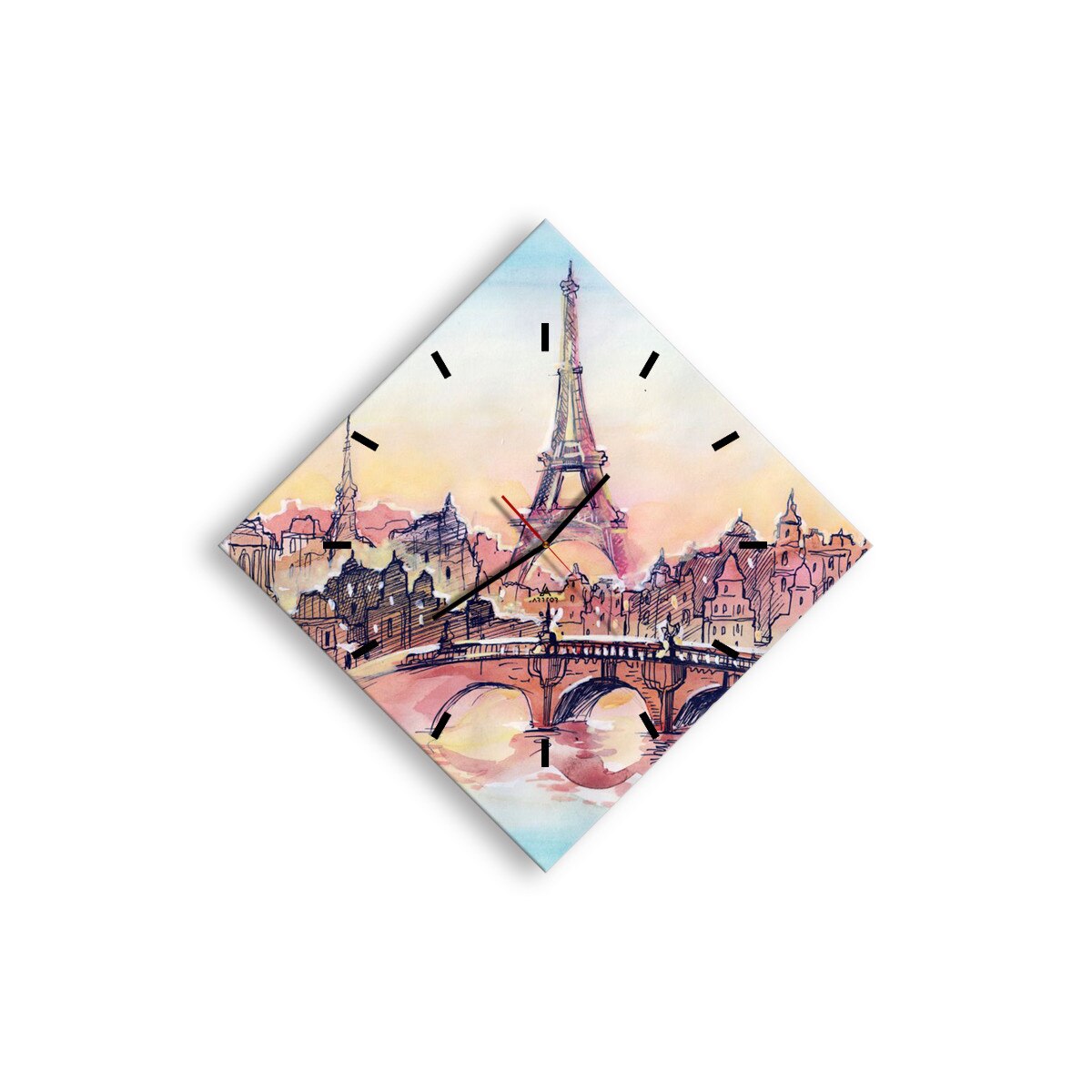 Ceas pe sticla 71x71 cm, Paris, C3AD50x50-2999 - eMAG.ro