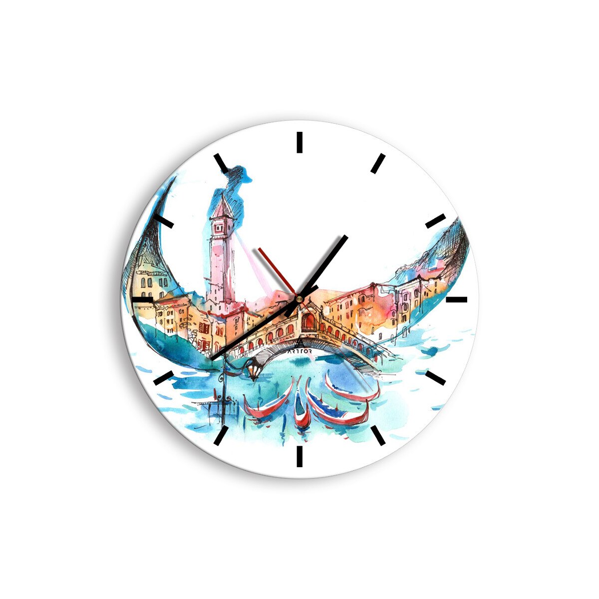 Ceas pe sticla 40x40 cm, Simboluri Ale Venetiei, C3AR40x40-3039 - eMAG.ro