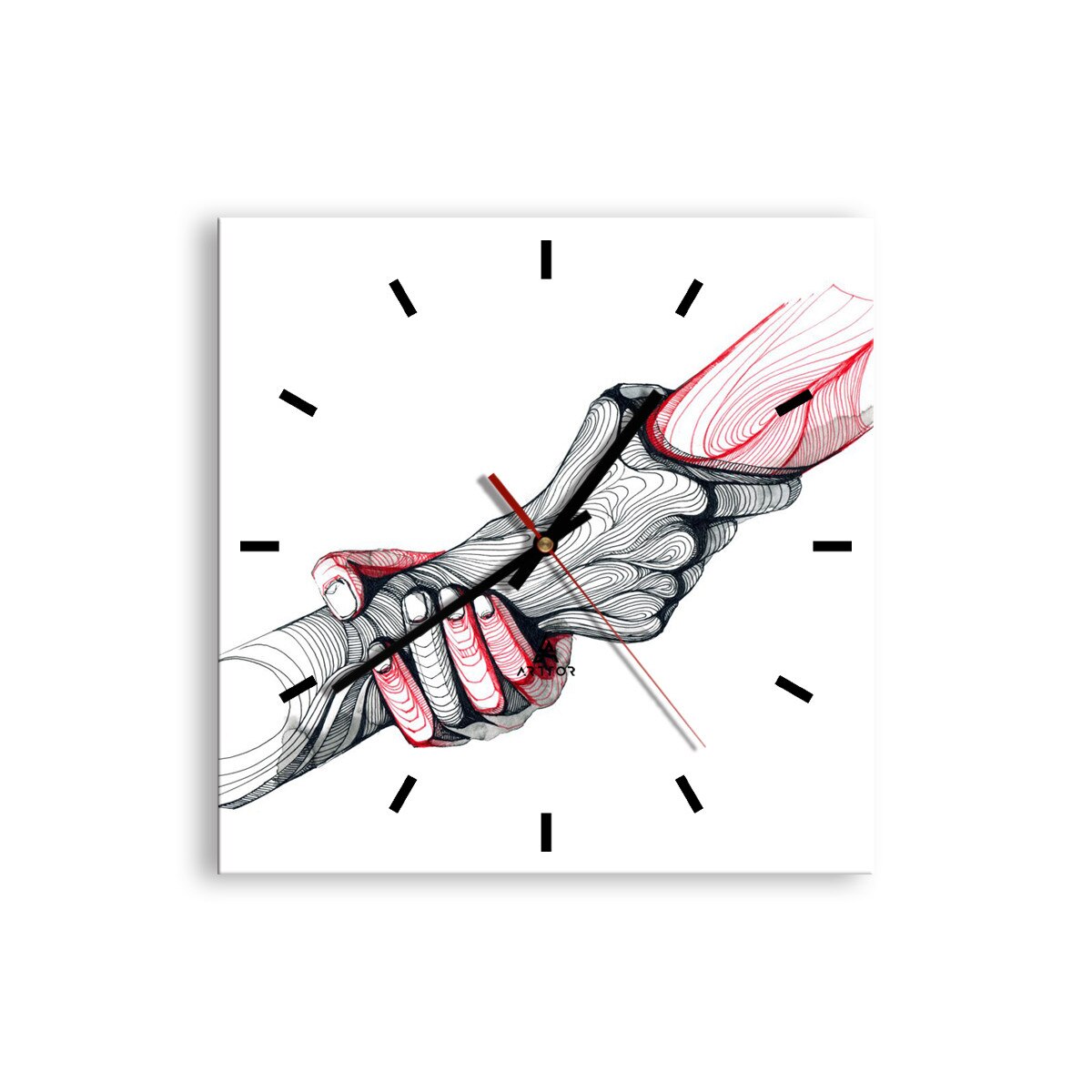 Ceas pe sticla 30x30 cm, Legatura Mainilor, C3AC30x30-3070 - eMAG.ro