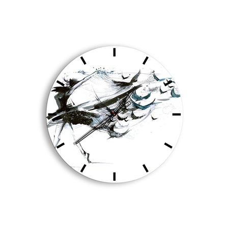 Ceas pe sticla 60x60 cm, Balerina Alb/Negru, C3AR60x60-3078 - eMAG.ro