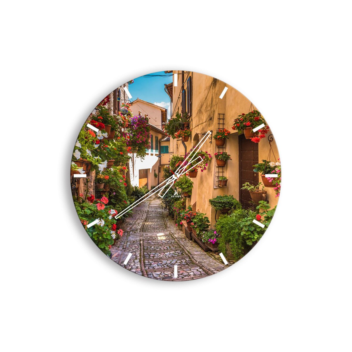 Ceas pe sticla 60x60 cm, Strada Cu Flori, C3AR60x60-3183 - eMAG.ro