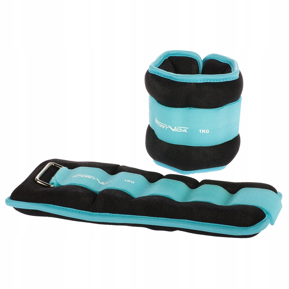 Set 2 greutati pentru picioare SportVida, 2 x 1 kg, Neopren, Negru ...