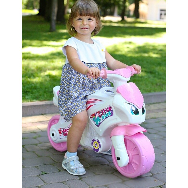 Motocicleta alb/roz Technok, 72 х 52 х 35 cm - eMAG.ro