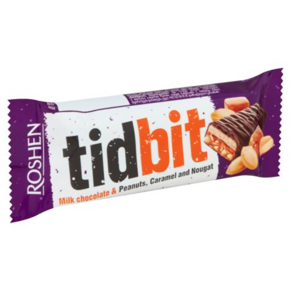 Roshen Tidbit Csokoládé nugát és földimogyoró karamell töltelékkel, 50 ...
