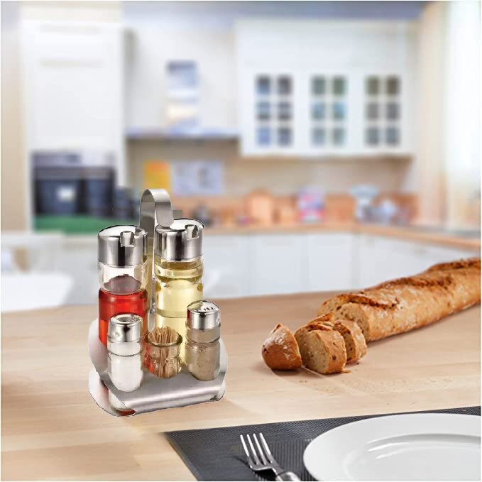 Set condimente/oliviera Kring Cuisine, 5 piese si suport din otel ...