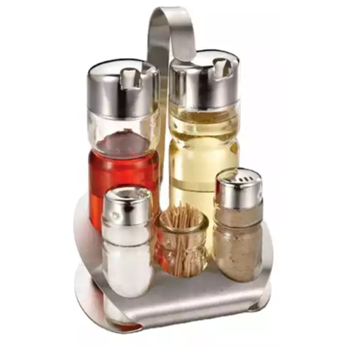 Set condimente/oliviera Kring Cuisine, 5 piese si suport din otel ...