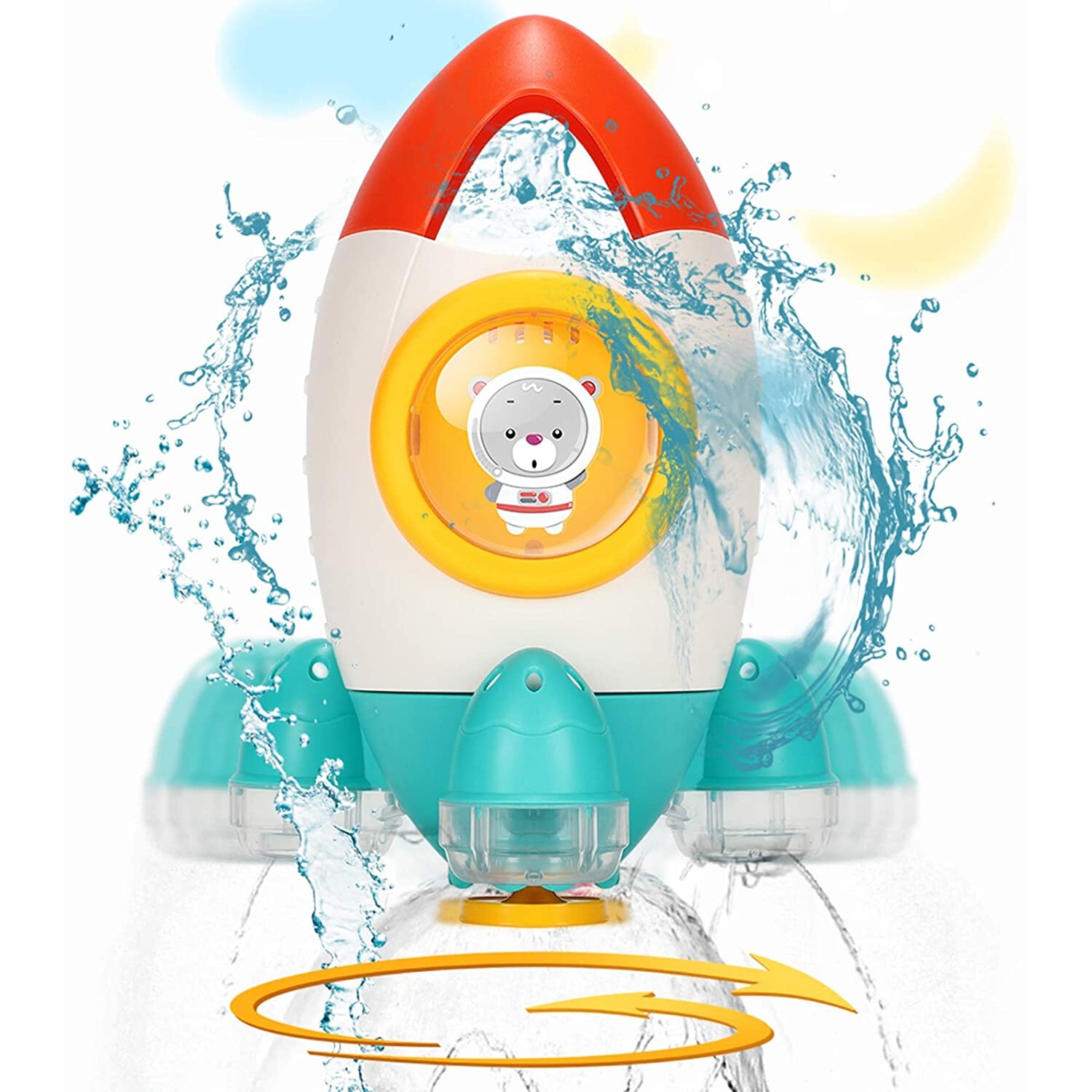 Jucarie de baie racheta acvatica, cu pulverizare de apa, Nando, 23x15.6 ...