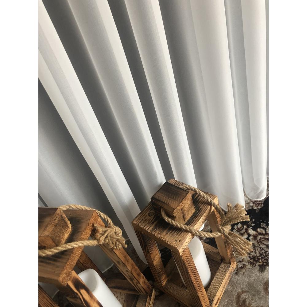 Perdea matase, culoare alb, fir cu plumb, croita cu rejansa, L 300 cm x ...