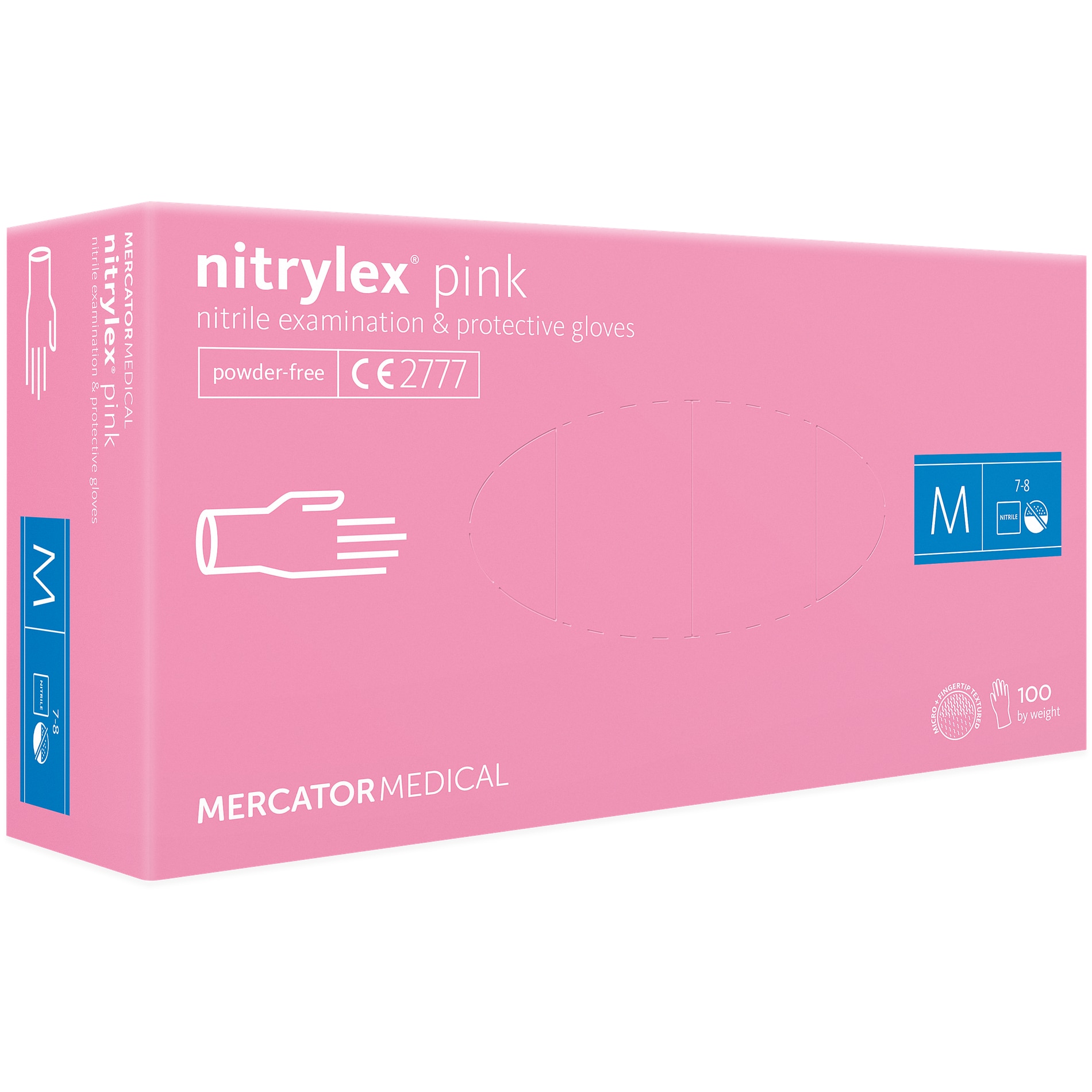 Set 100 bucati Manusi Nitrylex Pink, Nitril, nepudrate, roz, marimea M ...