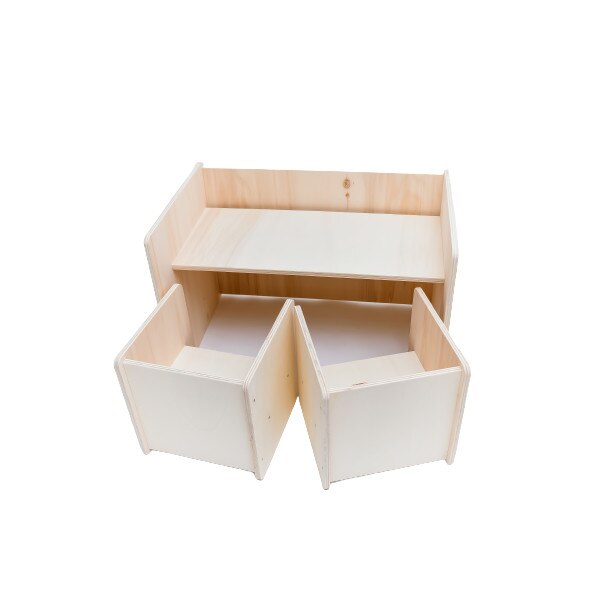 Set masa si scaune copii, din lemn, scaun forma cub, multifunctional ...