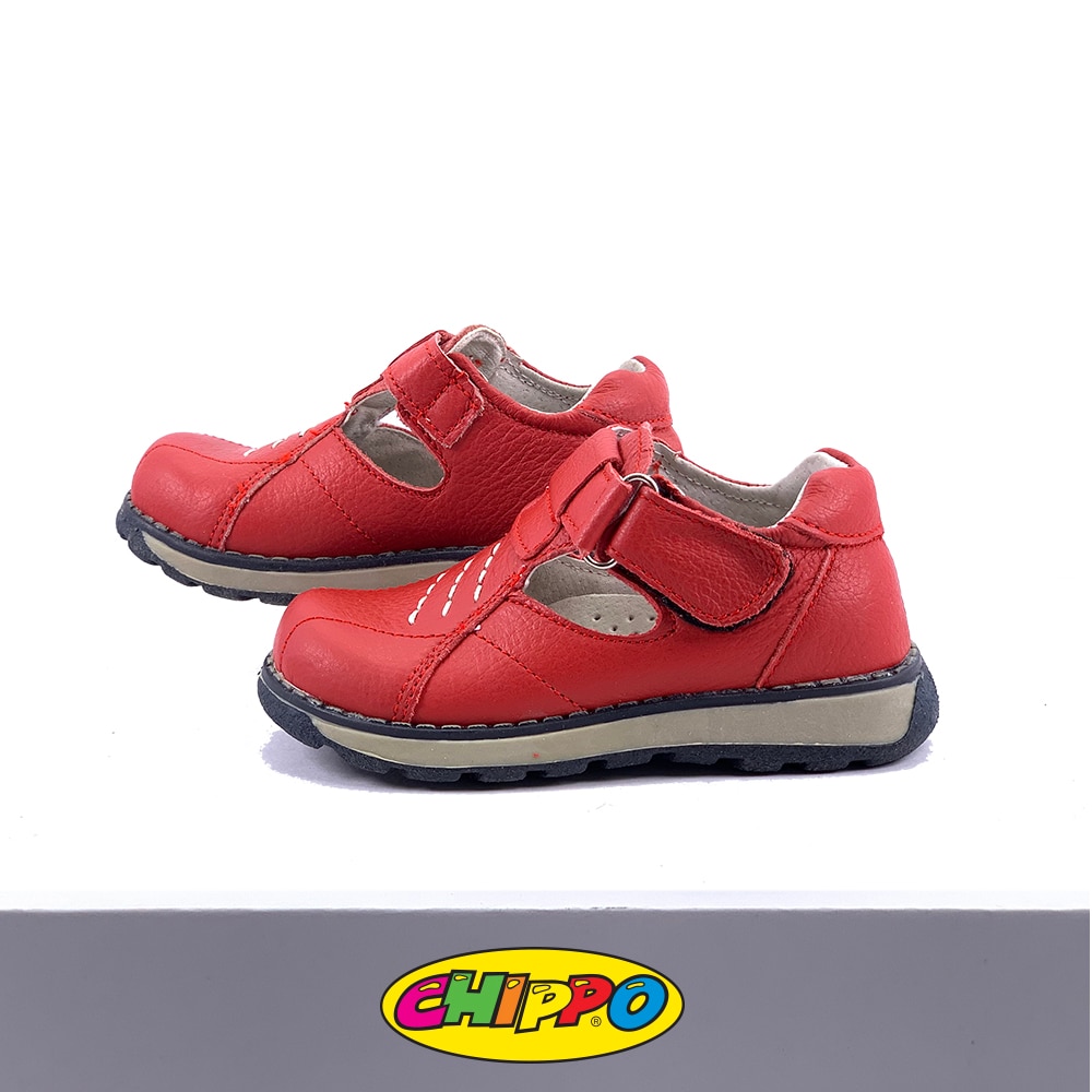 Pantofi copii, Chippo, Piele naturala, Rosu, 24 - eMAG.ro
