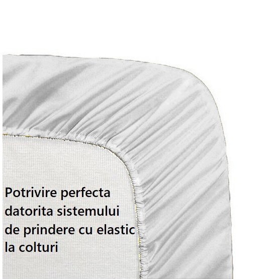 Cearsaf de pat cu elastic, Alb, 90 X 200 - eMAG.ro