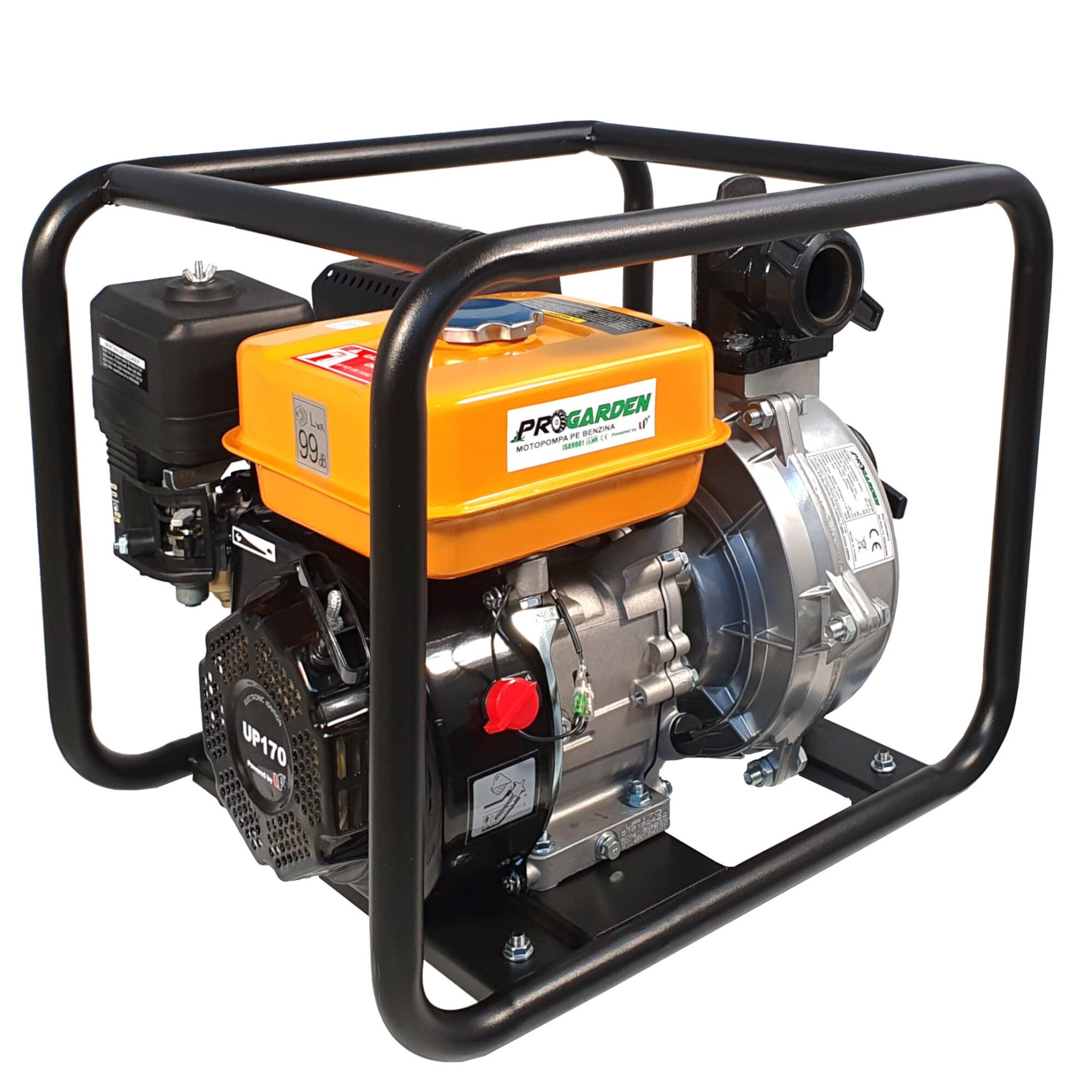 Kit Motopompa apa 2 toli, 4.1 Kw, 25 m3/h, 58m, furtun refulare 20m PVC ...