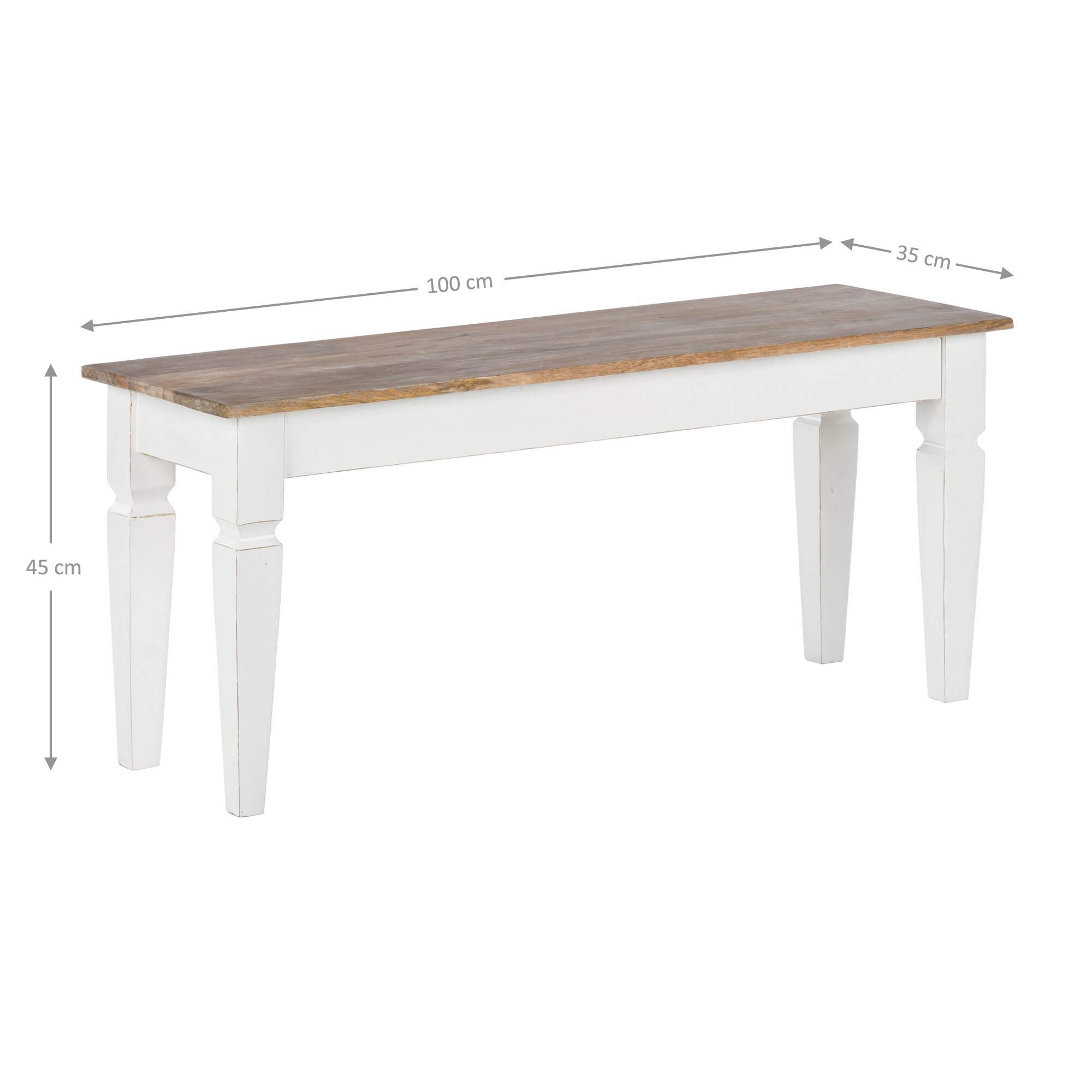 Bancuta pentru hol model Jakarta, WOMO-DESIGN, natur / alb, 100 x 35 x ...