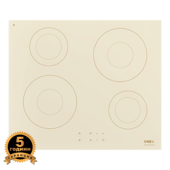 Индукционен плот за вграждане Smeg SI2641DP, 7200 W, 4 зони, 9 степени ...