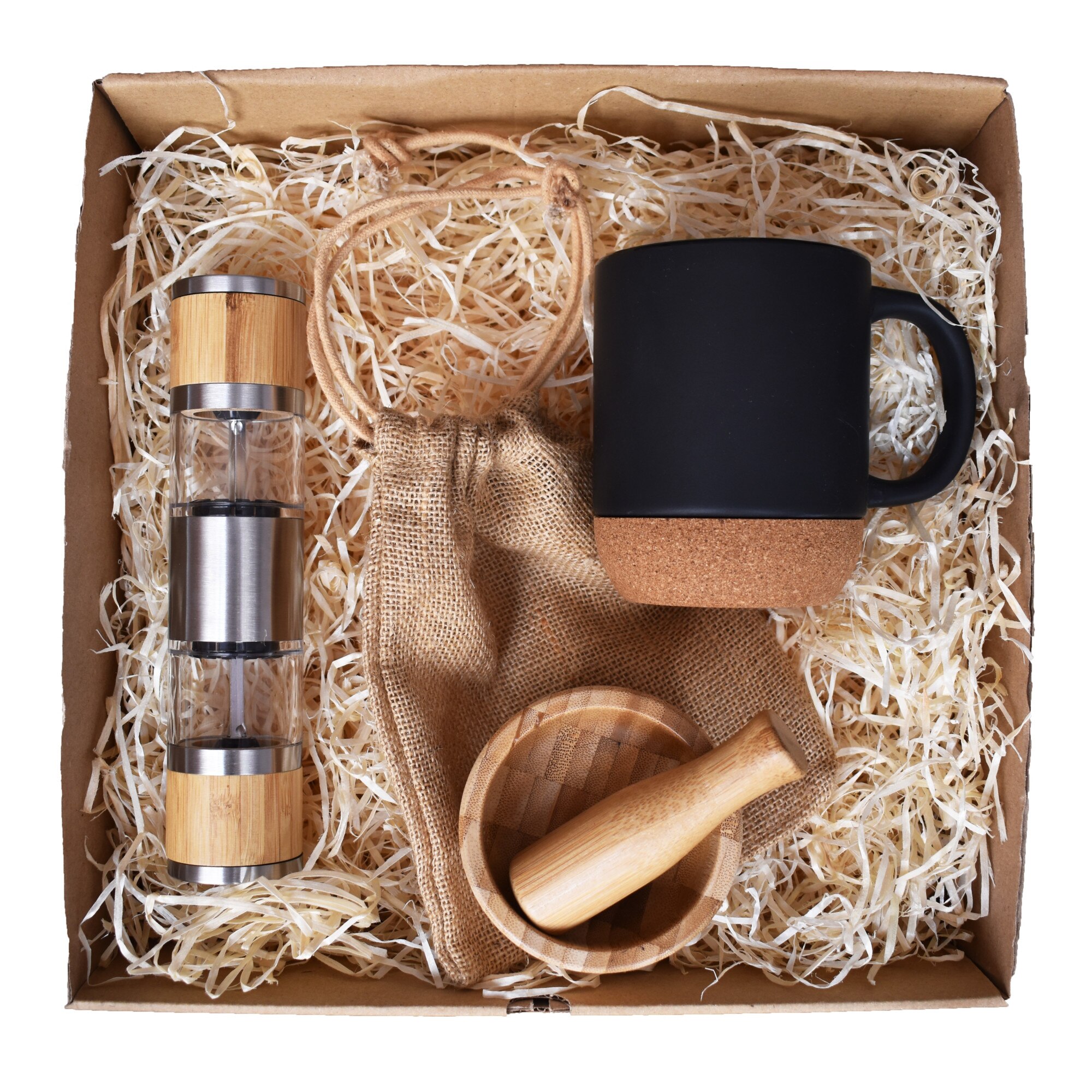 Set GiftBox Natural Black, cu accesorii pentru bucatarie, fabricate din ...