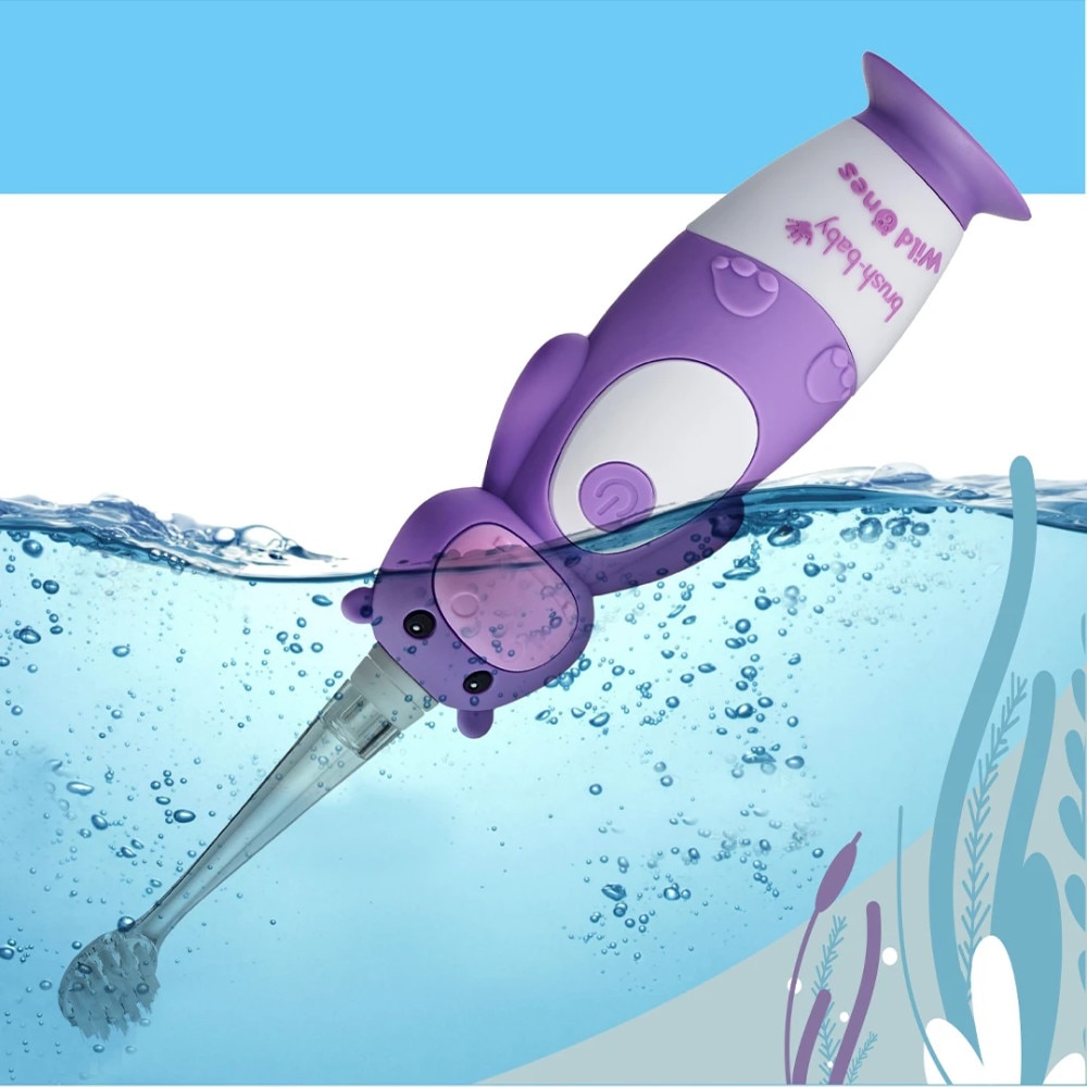 Periuta de dinti sonica Brush Baby WildOnes, Holly Hippo, 0-10 ani ...