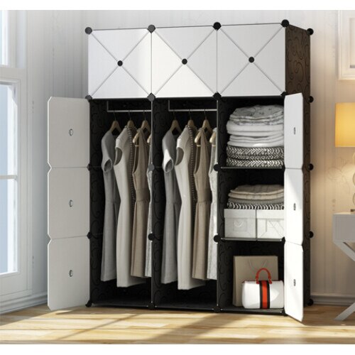 Dulap modular, TimeTrade, alb negru, 147x110x47 - eMAG.ro