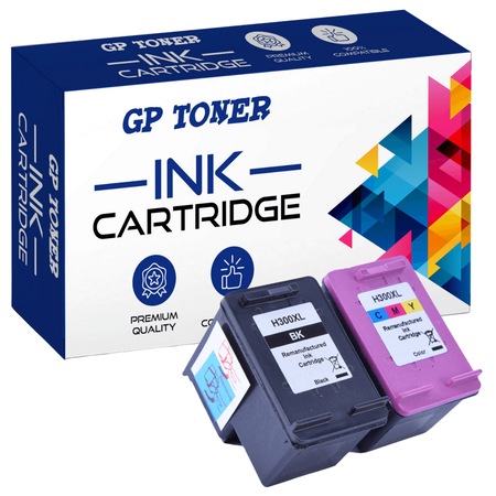 Set 2 cartuse de cerneala, 300XL, Compatibil cu HP DeskJet D2560 F4580 ...