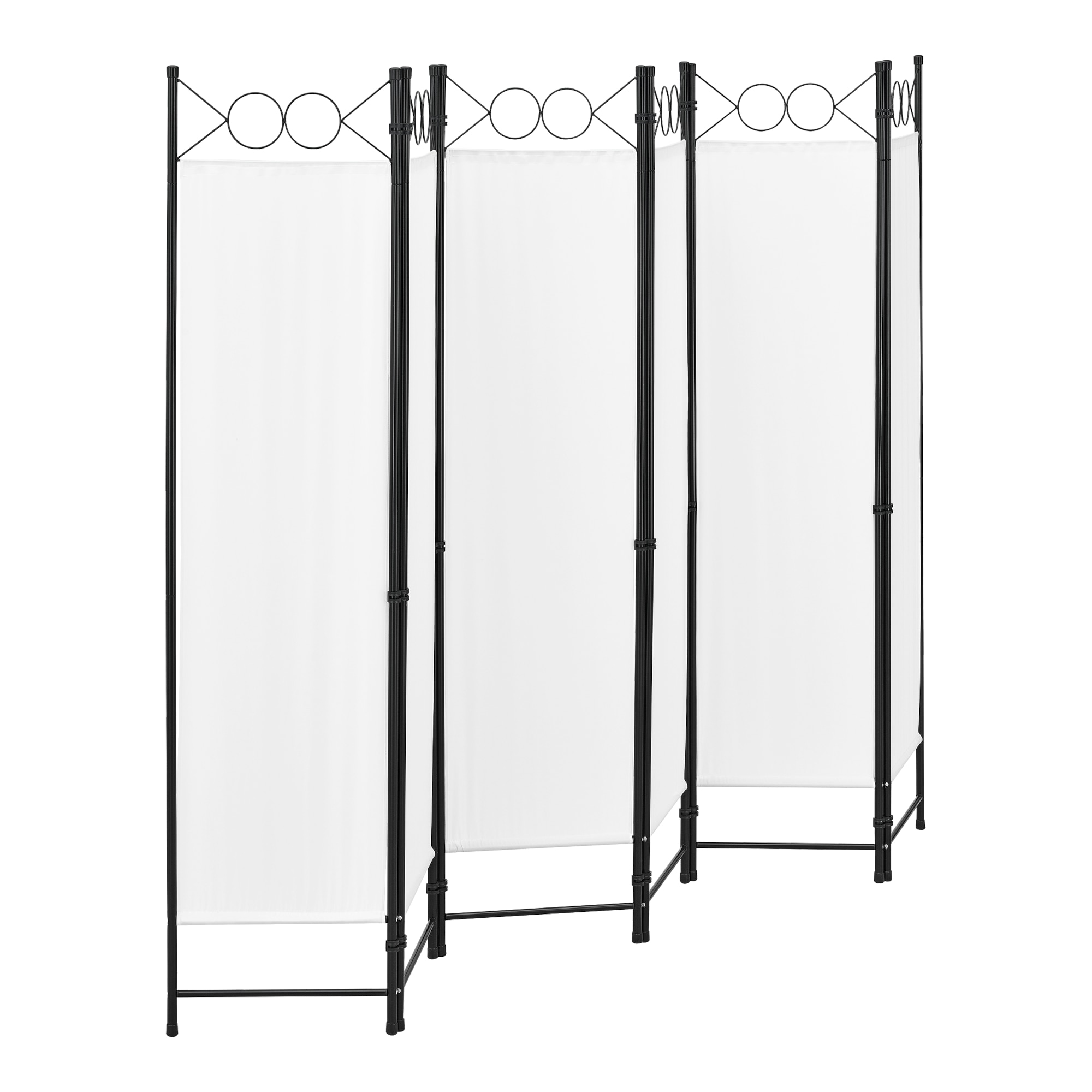 Paravan Saragossa B240, en.casa, 171 x 240 cm, otel/poliester, alb ...