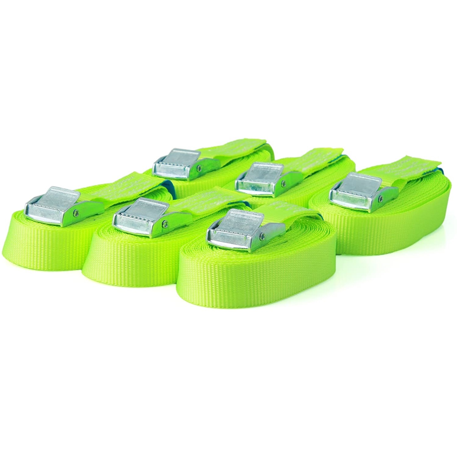 Set 4 chingi de ancorare, 5mx25mm, LC 250 daN, Poliester, Galben neon ...