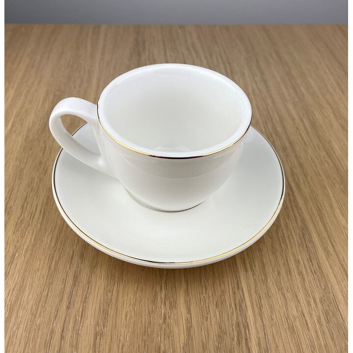 Set de 6 cesti pentru cafea, 6x 150ml, farfurie rotunda, Alb - eMAG.ro