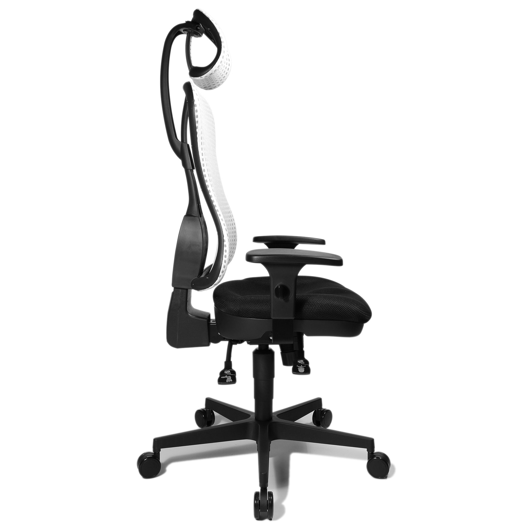 Scaun de birou TopStar Head Point RS, manere reglabile, negru-alb - eMAG.ro