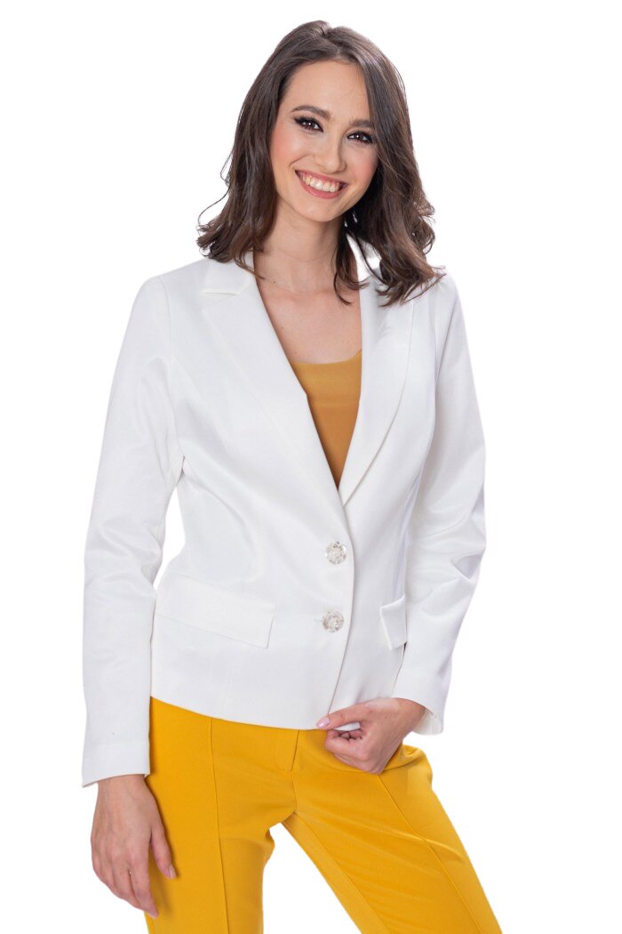 Sacou alb casual elegant, 38 RO - eMAG.ro