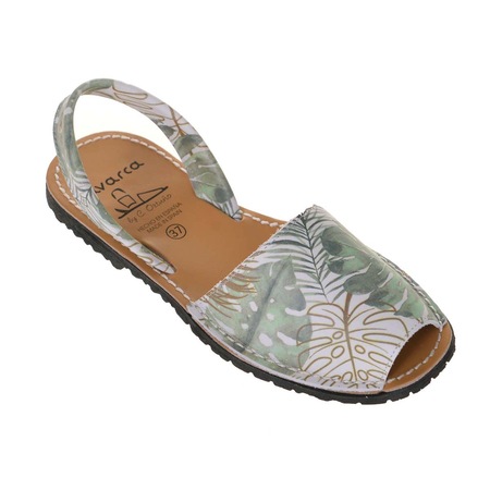 Sandale de vara AVARCA Piele Naturala Imprimata, Verde, 35 EU - eMAG.ro