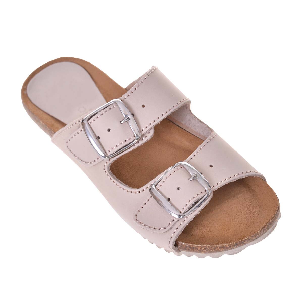 Sandale Dama de Vara tip Papuc, Piele Naturala, Nude, 40 EU - eMAG.ro