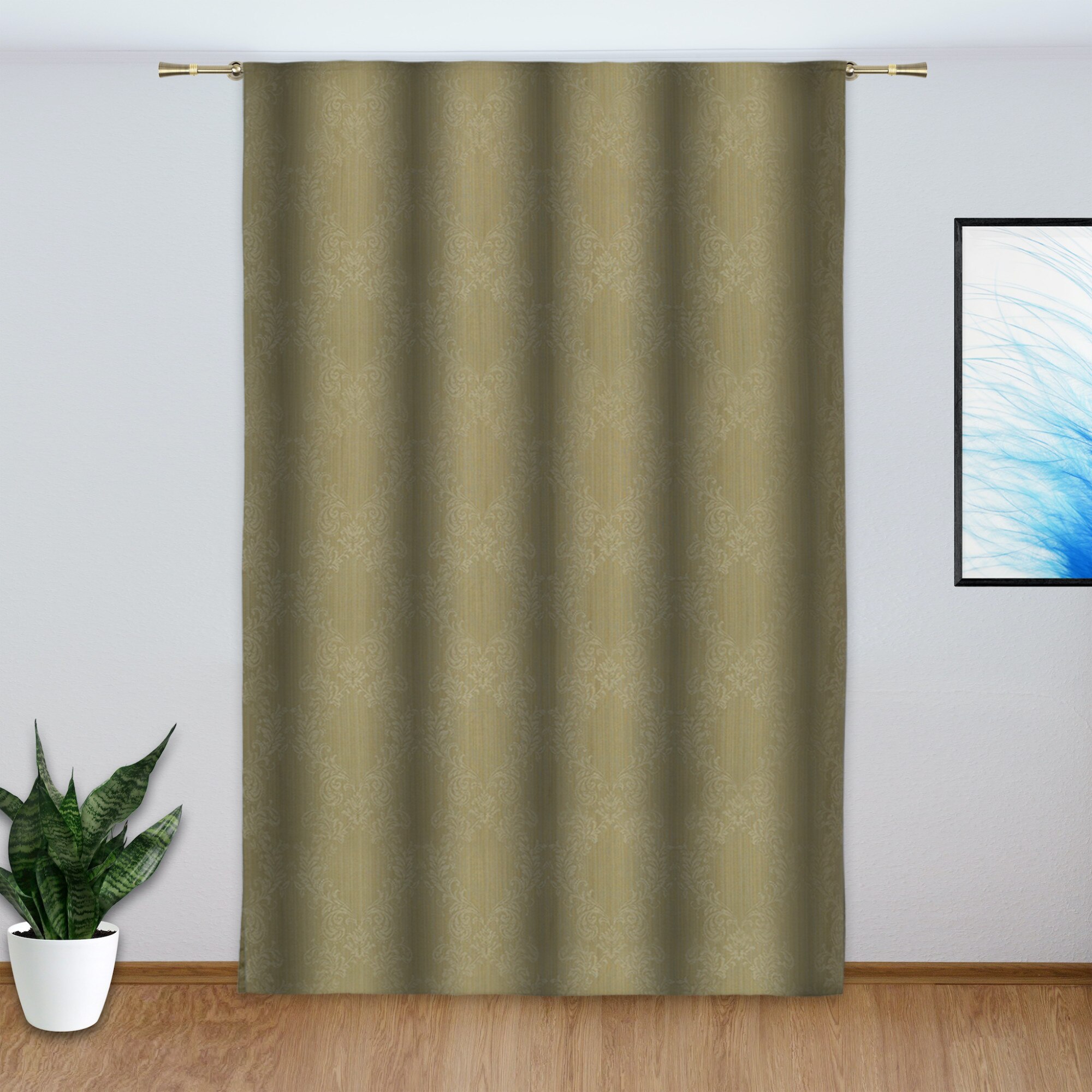 Draperie 140x245 cm, model FT 03125/8, prindere cu rejansa, kaki - eMAG.ro