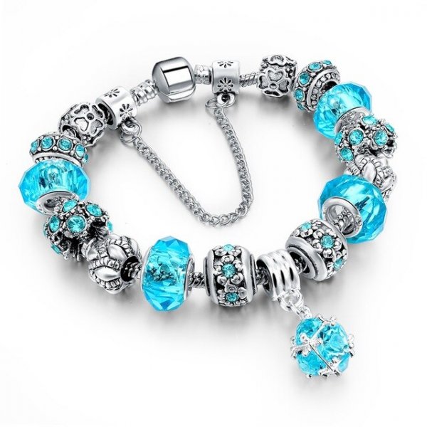Bratara charm Pandora Ocean Breeze Aquamarine - eMAG.ro