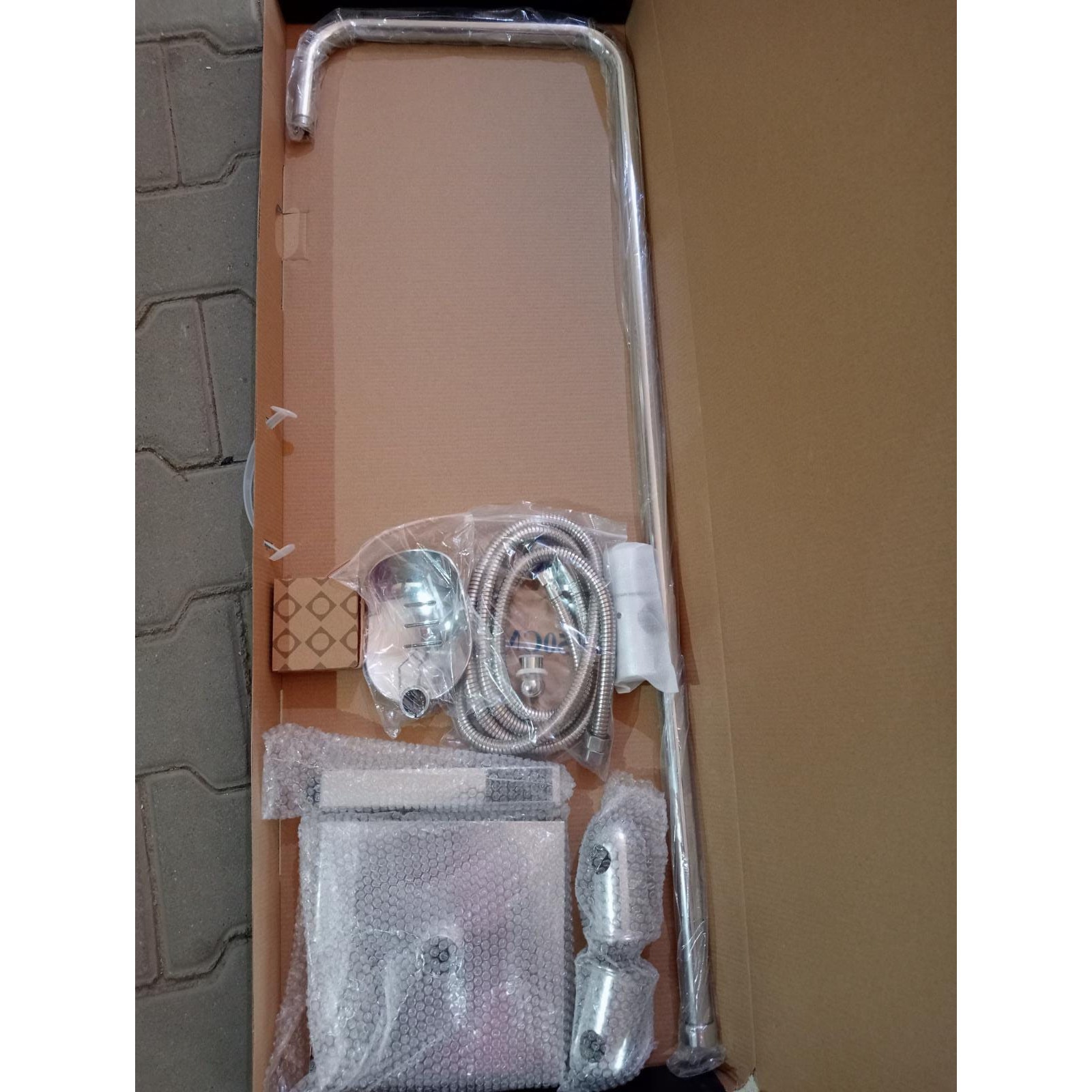 Coloana de dus cu para fixa si mobila, Delta Tempo Line,inaltime 100 cm ...