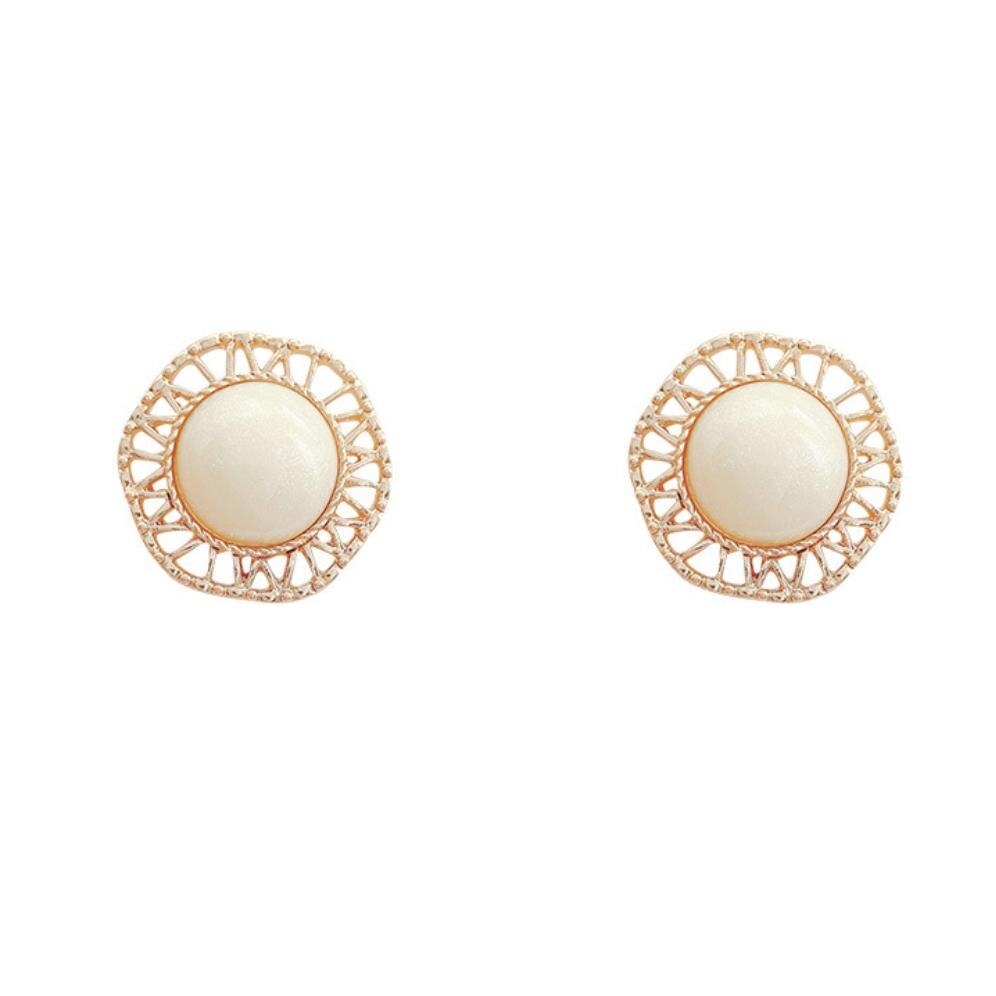 Cercei eleganti Pili-Paradise, Model Hexagon/Cerc, Alb/Auriu - eMAG.ro