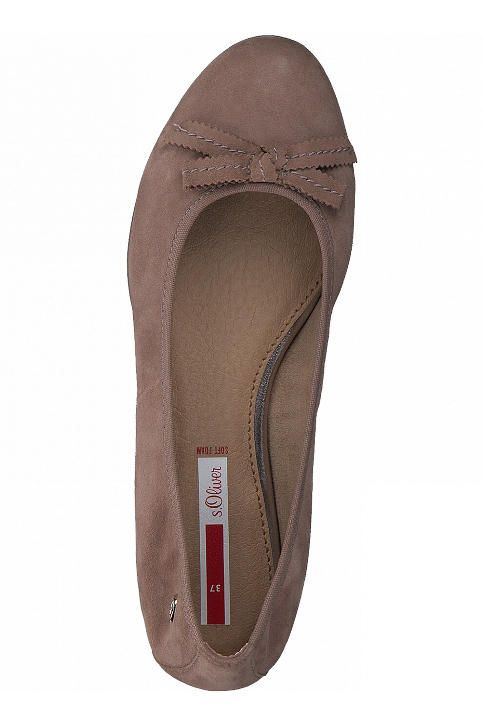 s.Oliver, Balerini de piele intoarsa cu amortizare si aplicatie funda ...