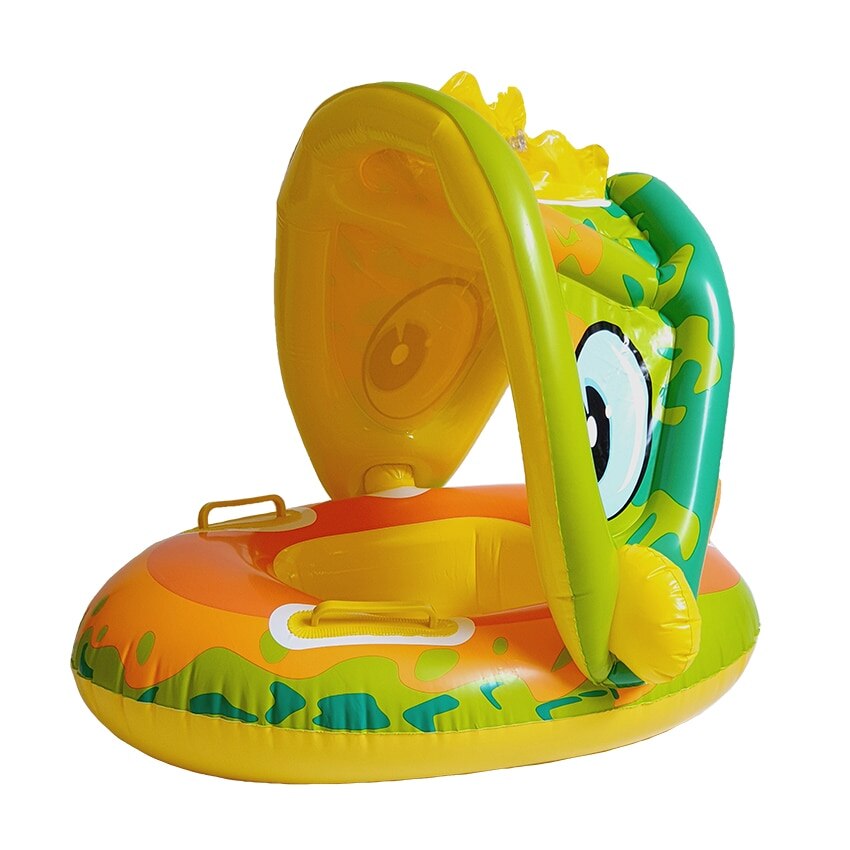 Colac bebe barcuta cu parasolar detasabil, Crocodil, Multicolor, Helga ...