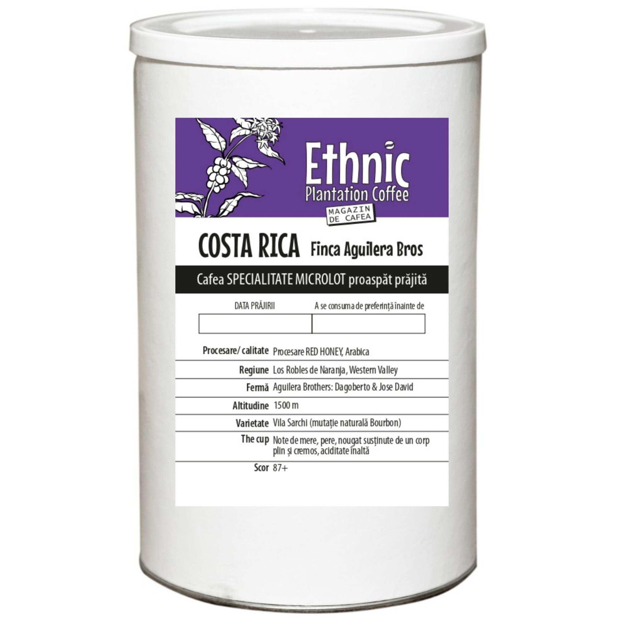 Cafea macinata de specialitate Costa Rica Finca Aguilera Bros, Ethnic ...