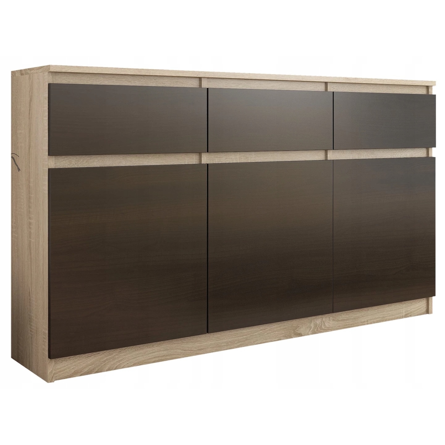 Comoda moderna, PVC, S-3 SONOMA MIX WENGE, 98x40x120 - eMAG.ro